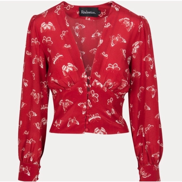 Realisation Par | Tops | Realisation Par Red Kaia Top | Poshmark